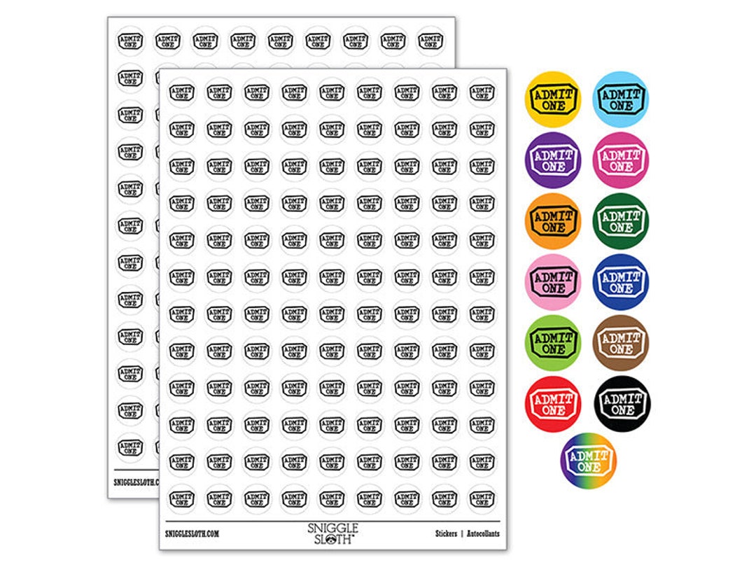 Admit One Movie Theater Ticket 200 0.50 Round Stickers - Etsy
