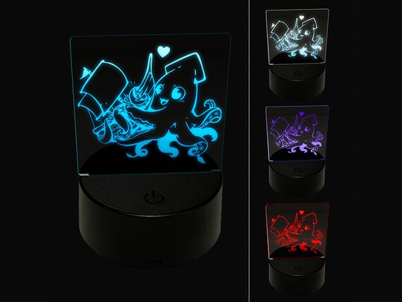 Adorable Sweet Kraken Squid Sea Monster Hug Ship 3D Illusion - Etsy