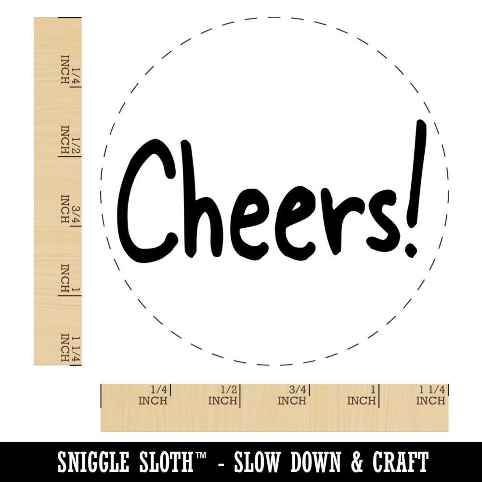 Cheers Fun Text Rubber Stamp for Stamping Crafting Planners - Etsy