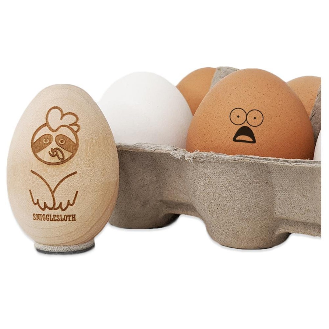 Mouth Agape Shocked Face Chicken Egg Rubber Stamp - Etsy