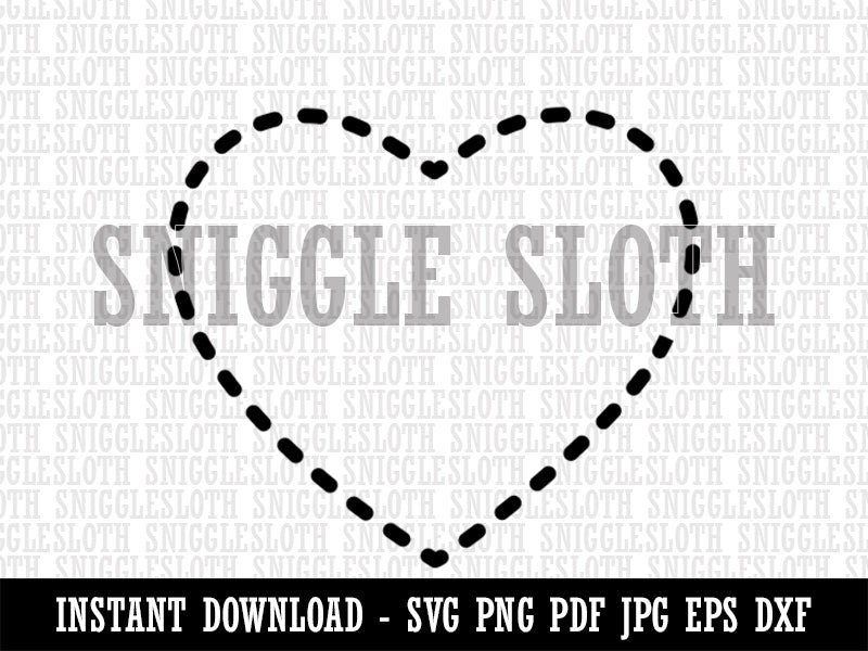 Heart Dashed Love Outline Clipart Instant Digital Download SVG | Etsy