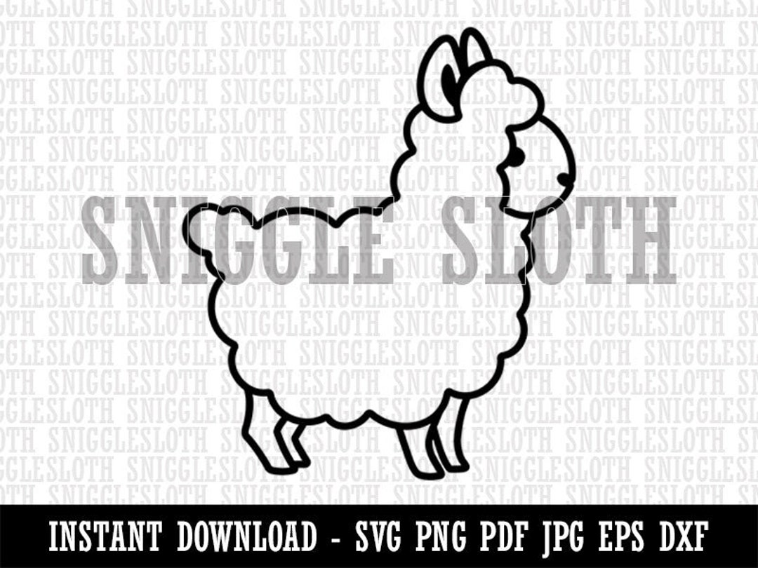 Lama Alpaka Chibi Clipart Instant Digital Download SVG EPS PNG pdf ai dxf jpg Plotterdatei für ...