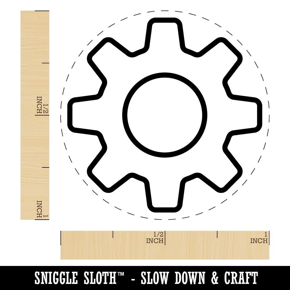 Gear Outline Rubber Stamp for Stamping Crafting Planners - Etsy