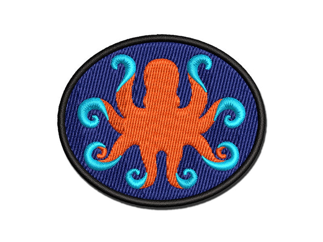 Octopus With Twisting Tentacle Arms Multi-color Embroidered Iron-on or ...