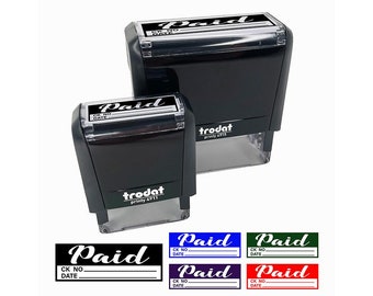Paid Stamp With Check Number - Etsy