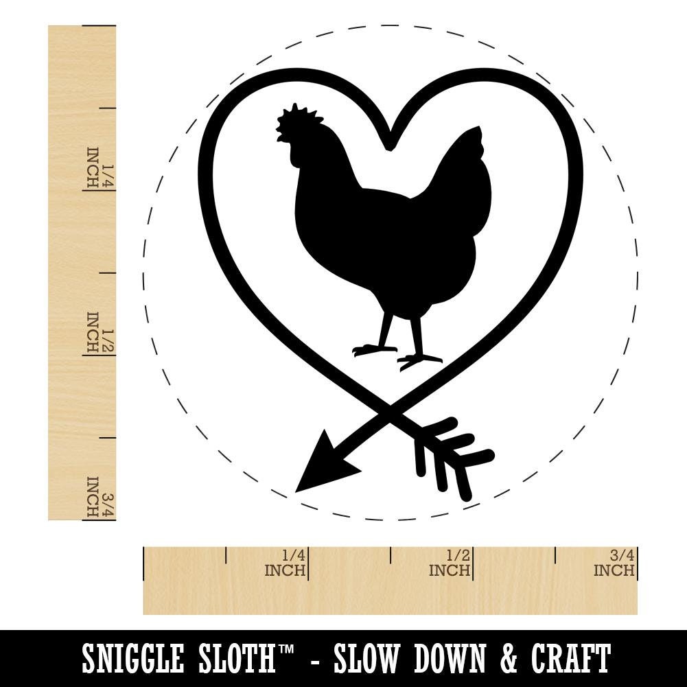 Chicken in Arrow Heart Chicken Egg Rubber Stamp | Etsy