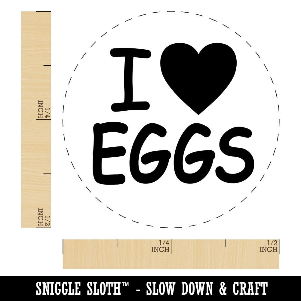 I Love Heart Eggs Chicken Egg Rubber Stamp | Etsy