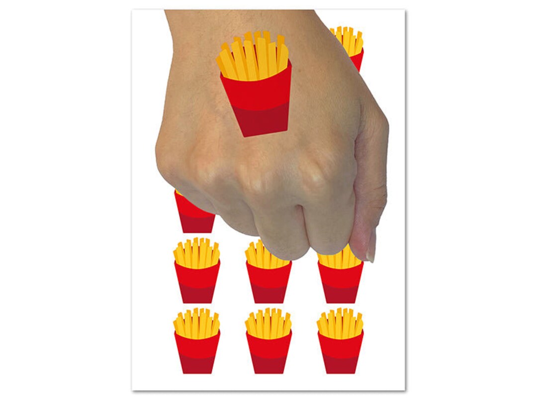 French Fries Temporary Tattoo Water Resistant Fake Body Art Set ...