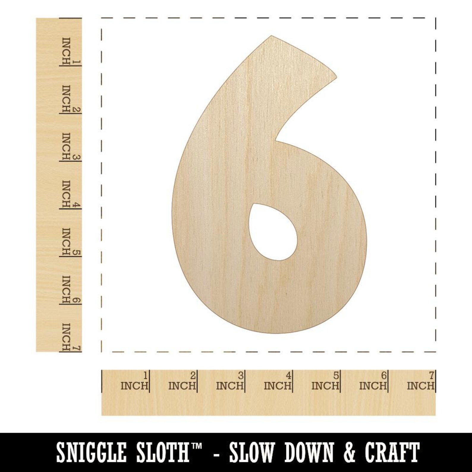 Number 6 Six Fun Bold Font Unfinished Wood Shape Piece Cutout | Etsy