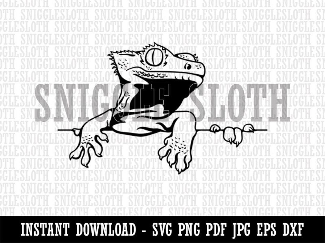 Crested Gecko on Ledge Lizard Clipart Instant Digital Download SVG EPS ...