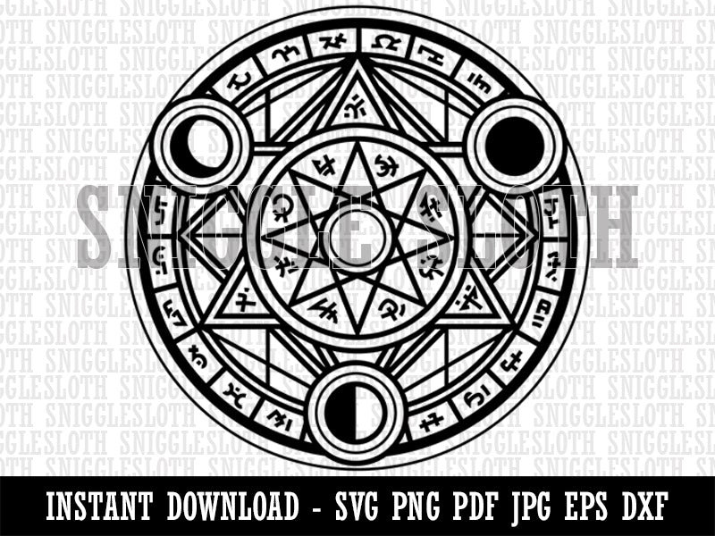 Magic Summoning Circle With Runes Clipart Instant Digital - Etsy