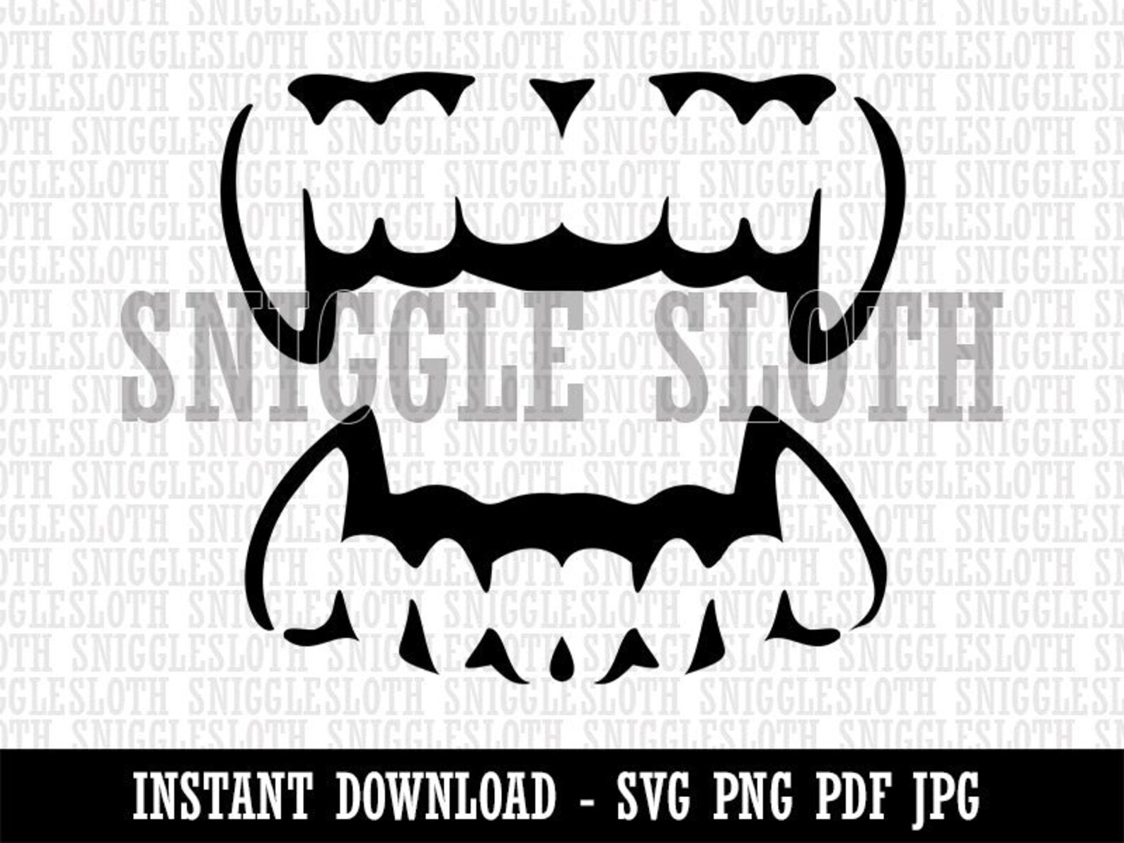 Vampire Teeth Fangs Jaws Mouth Halloween Clipart Instant | Etsy