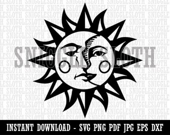 Sun and Moon Dxf - Etsy