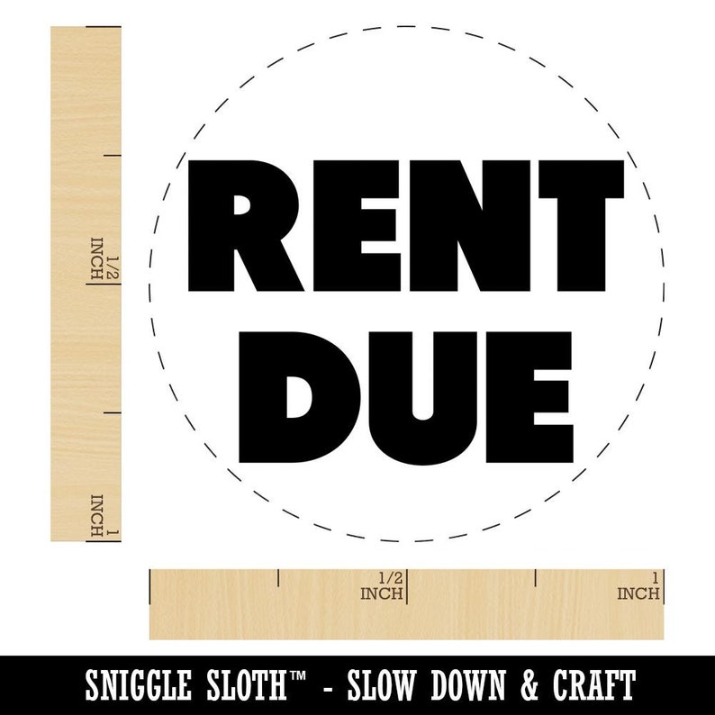Rent Due Bold Text Bill Rubber Stamp for Stamping Crafting | Etsy