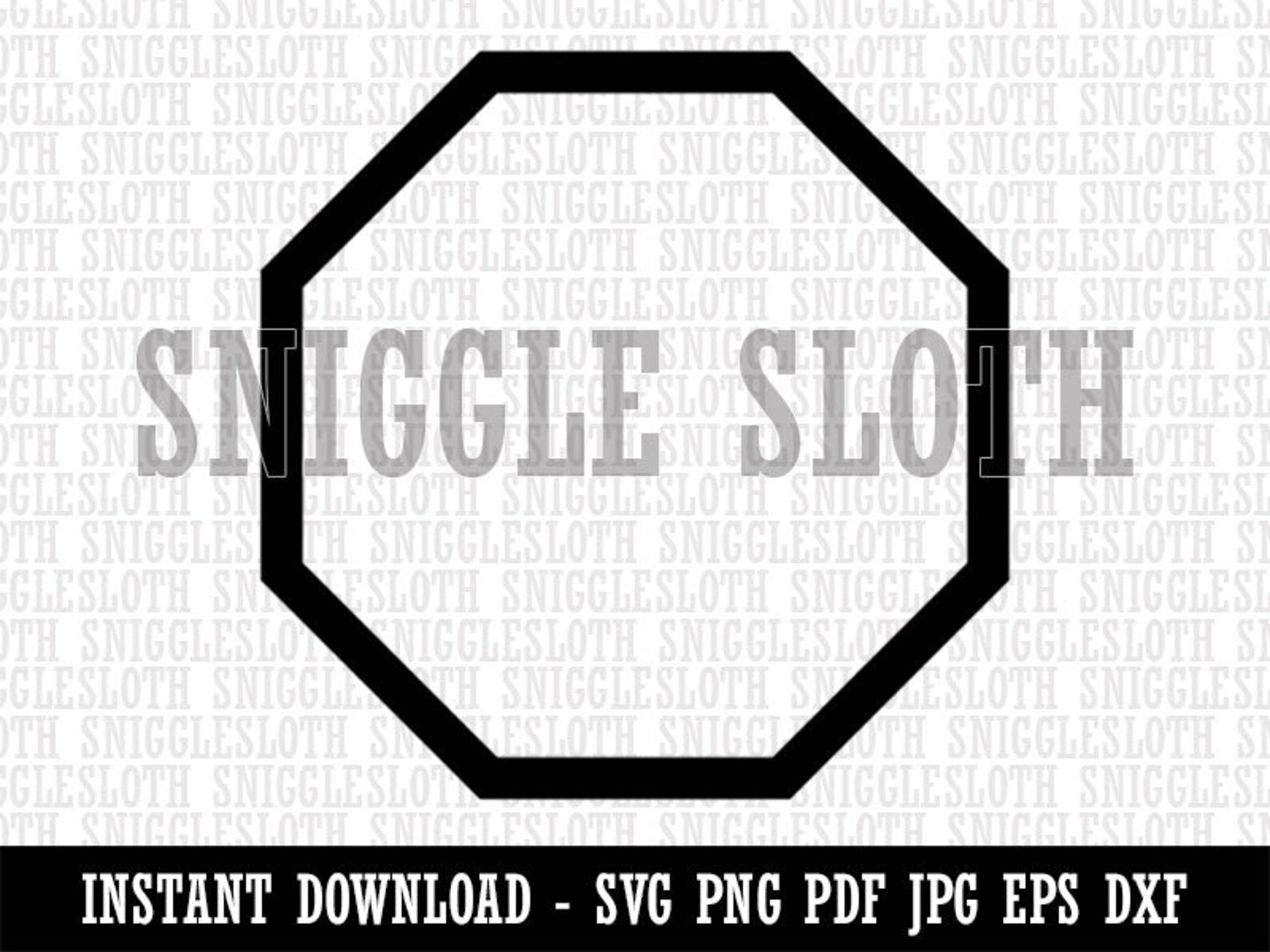 Octagon Border Outline Clipart Instant Digital Download SVG - Etsy