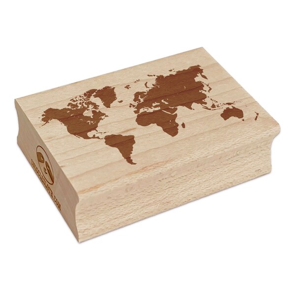 World Map Rubber Stamp - Etsy
