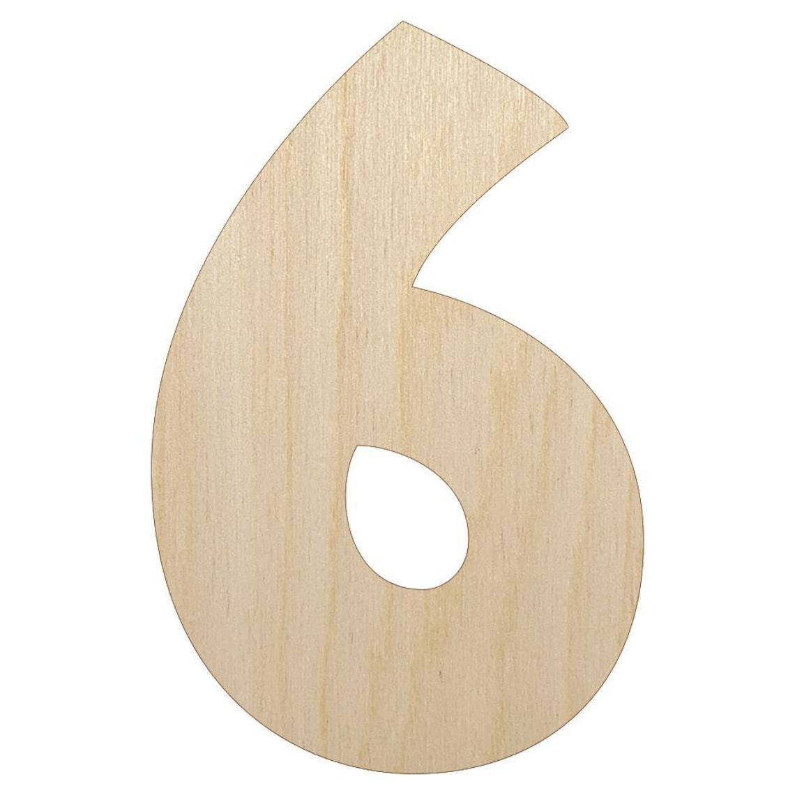 Number 6 Six Fun Bold Font Unfinished Wood Shape Piece Cutout | Etsy