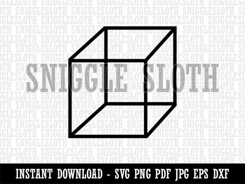 Cube Box Outline Clipart Instant Digital Download SVG EPS PNG | Etsy