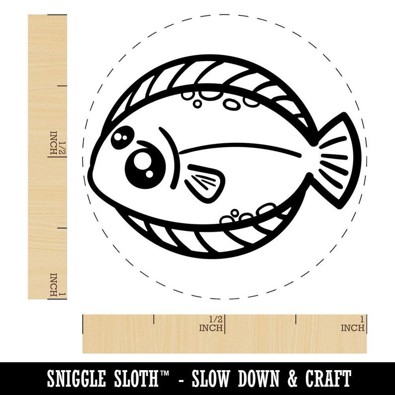 Kawaii Dab Fish Rubber Stamp for Stamping Crafting Planners | Etsy