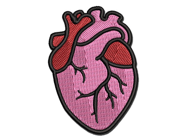 Realistic Human Heart Multi-color Embroidered Iron-on Patch - Etsy