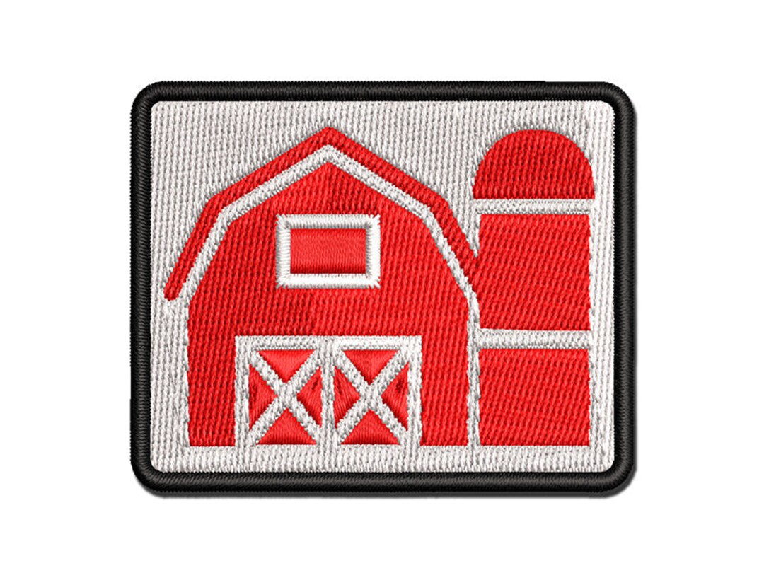 Farm Barn With Silo Multi-color Embroidered Iron-on Patch Applique - Etsy