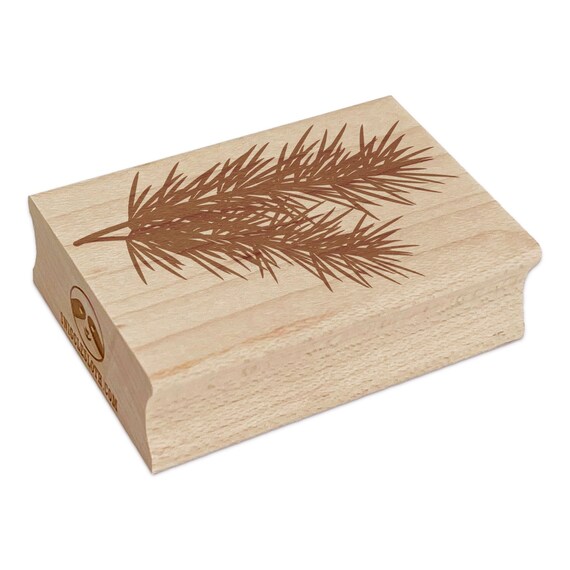 Pine Tree Branch Rectangle Rubber Stamp for Stamping Crafting | Etsy