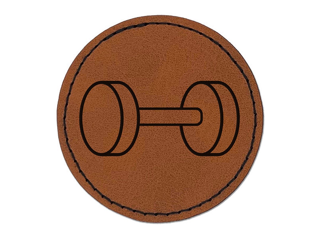 Dumbbell Gym Workout Exercise Round Iron-on Engraved Faux - Etsy