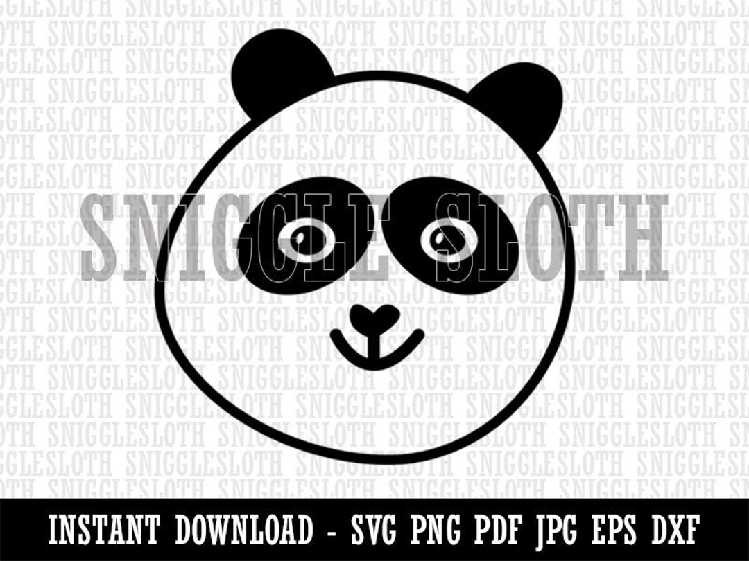 Happy Panda Face Clipart Instant Digital Download SVG EPS PNG - Etsy