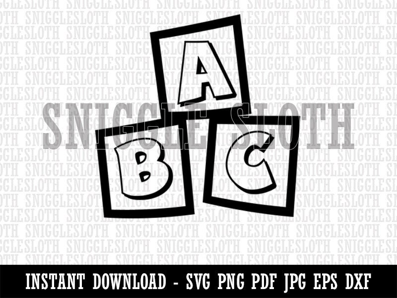 Abc Blocks Clipart Black And White