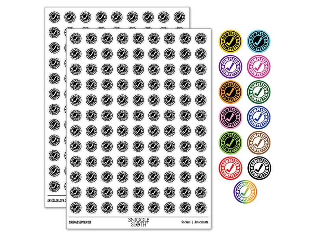 Completed Check Mark Teacher School 200 0.50 Round Stickers - Etsy