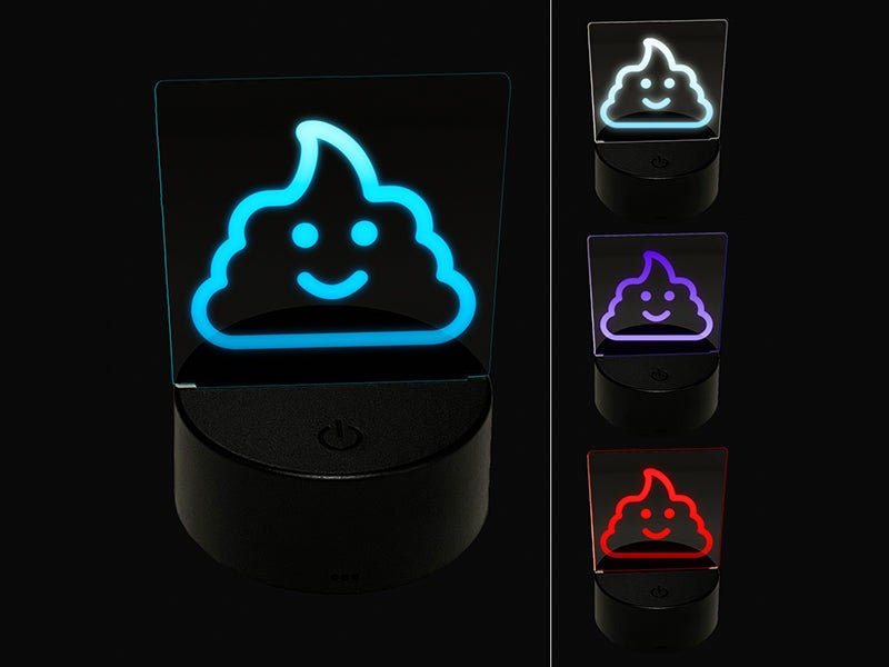 Poop Emoji Night Light, LED Night Lamp, With Remote Control, 16 Color ...