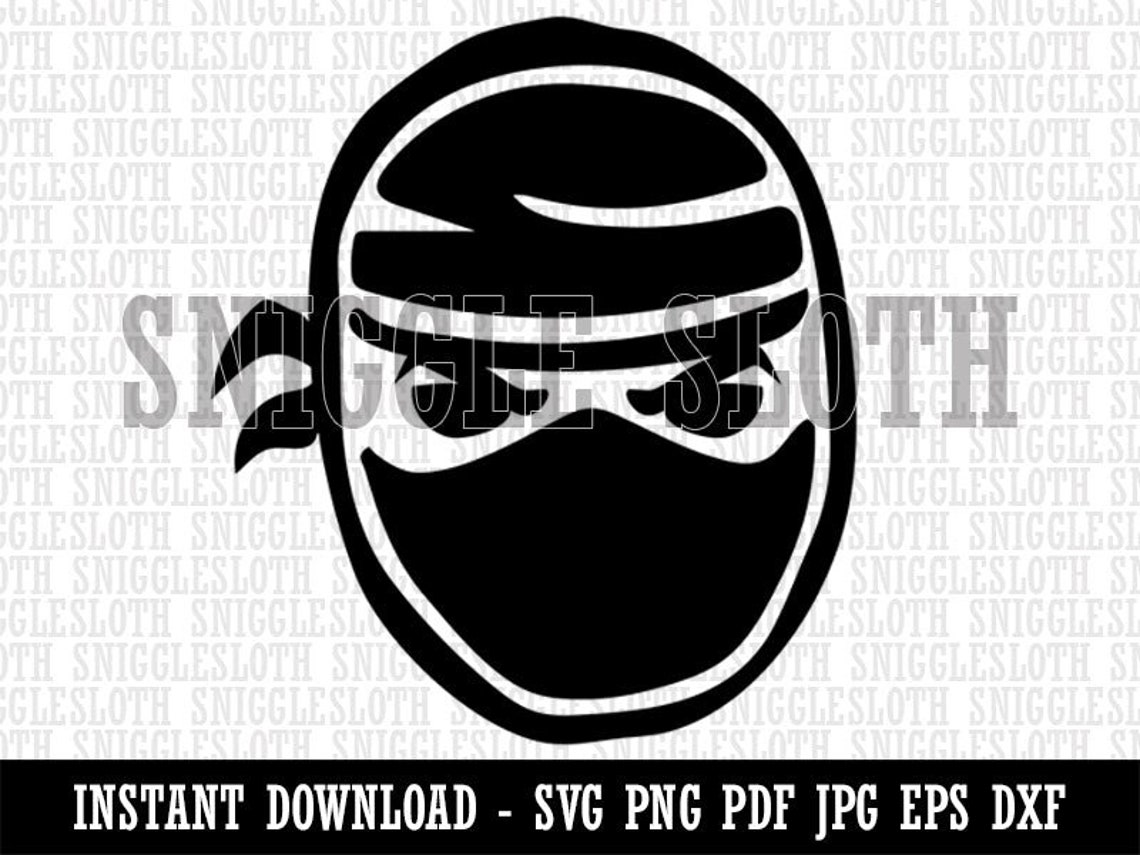 Sneaky Ninja Face Clipart Instant Digital Download SVG EPS PNG - Etsy