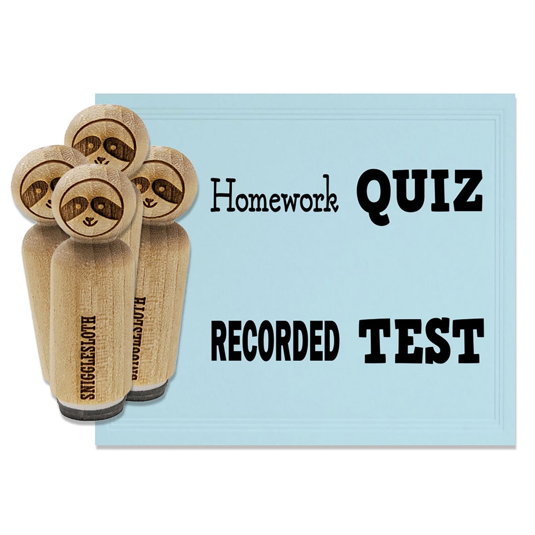Teacher School Quiz Homework Test Recorded Rubber Stamp Set for ...