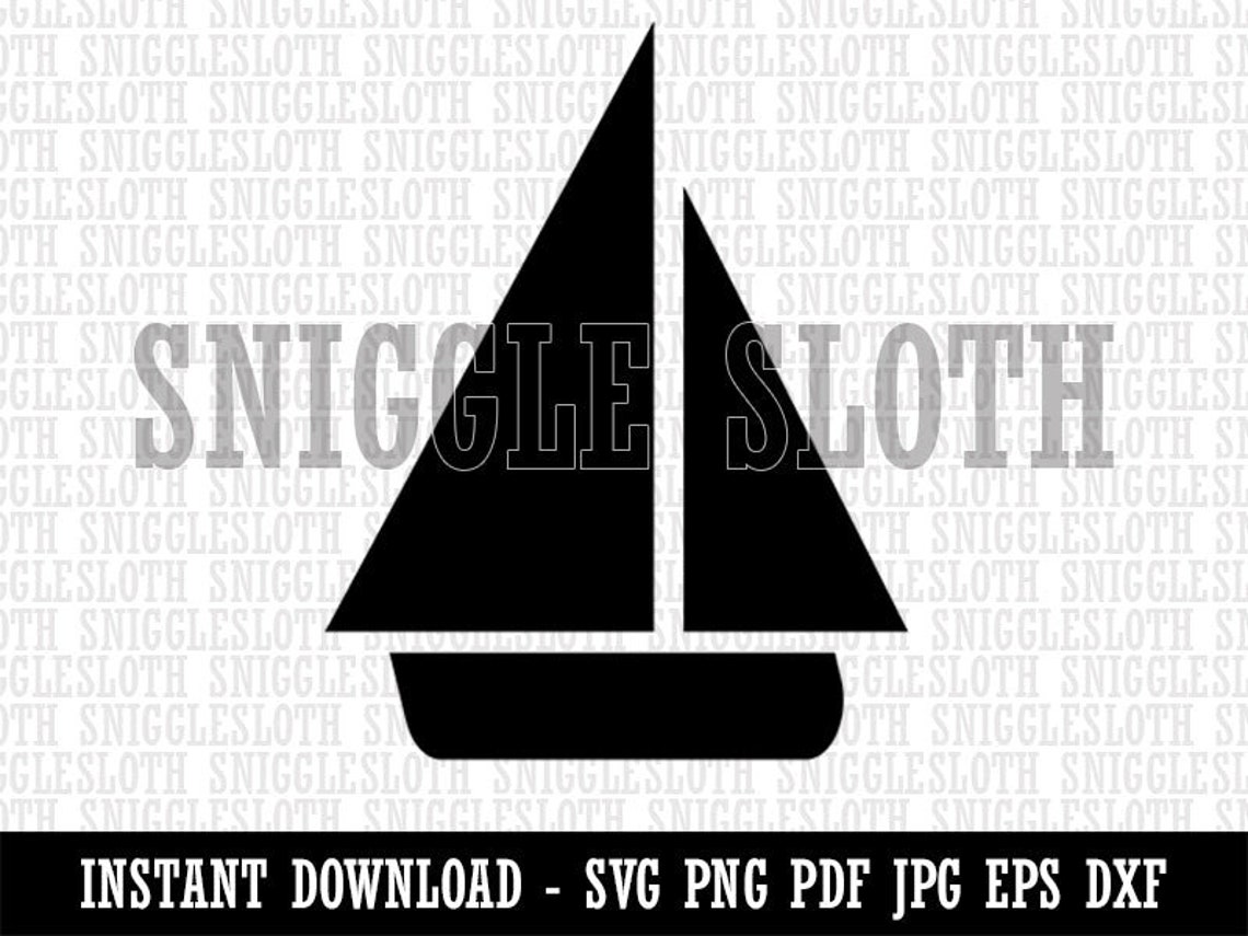 Sail Boat Sailing Icon Clipart Instant Digital Download SVG | Etsy