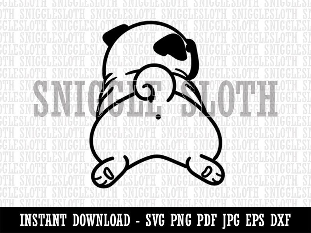 Pug From Behind Butt Dog Clipart Instant Digital Download SVG - Etsy UK
