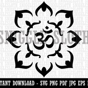 Om Aum Ohm Meditation Mandala Symbol Clipart Digital Download - Etsy