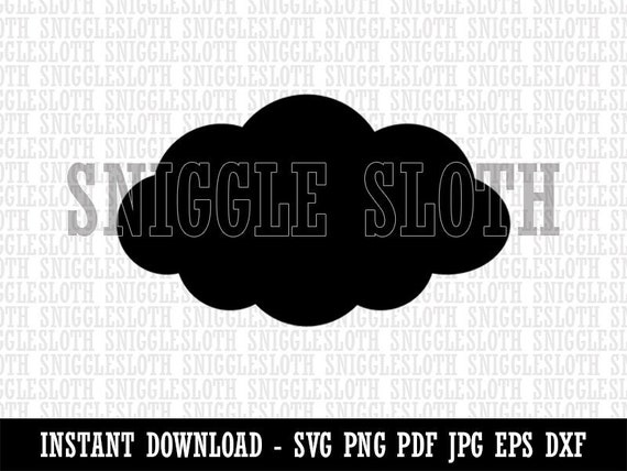 Cloud Solid Clipart Instant Digital Download SVG EPS PNG Pdf | Etsy