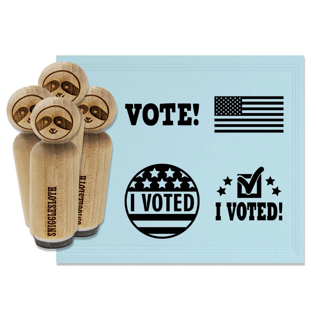 I Voted Election Patriotic USA Flag Rubber Stamp Set for Stamping ...