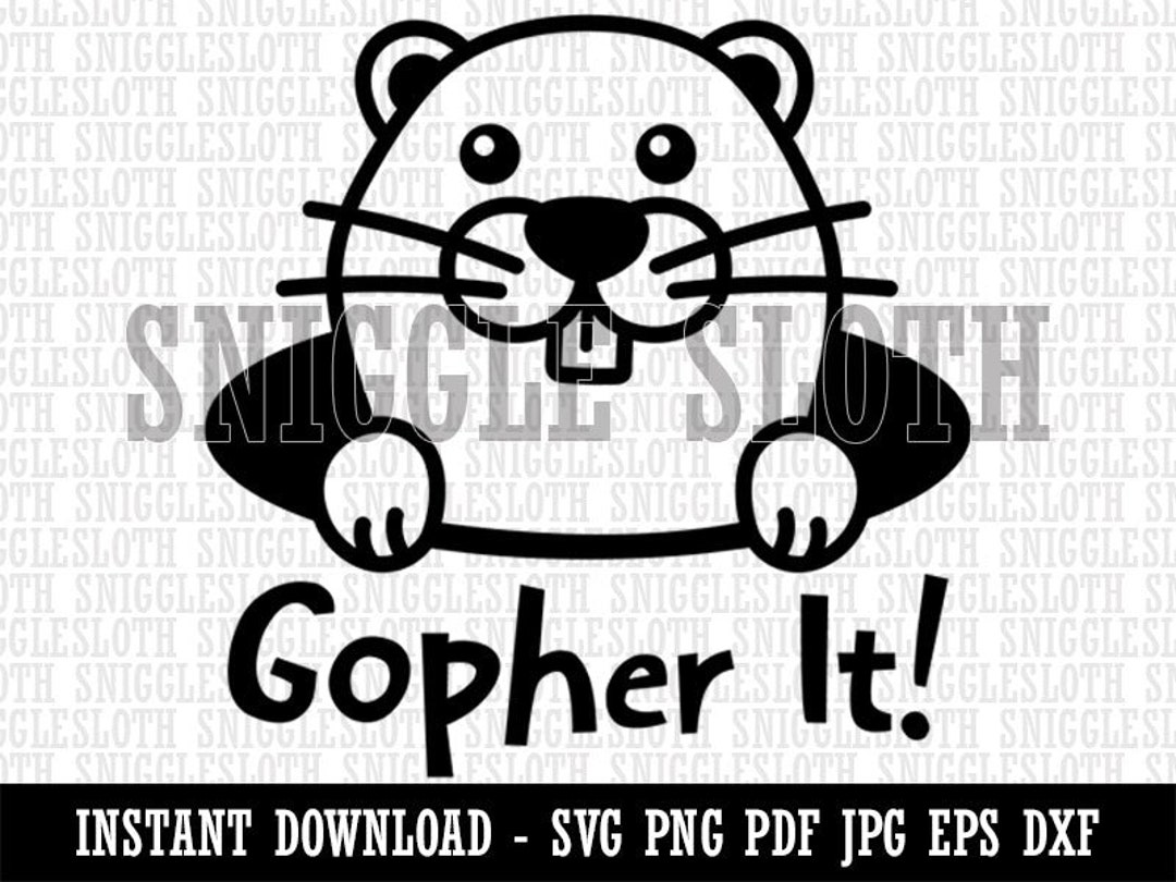 Peeking Gopher Go for It Clipart Instant Digital Download SVG EPS PNG ...