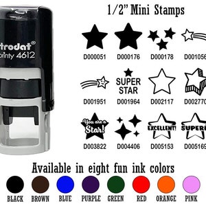 Teacher Student School Class Recognition Stars 1/2 Self-inking Rubber ...