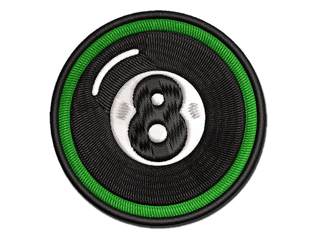 8 Eight Ball Billiards Pool Multi-color Embroidered Iron-on or Hook ...