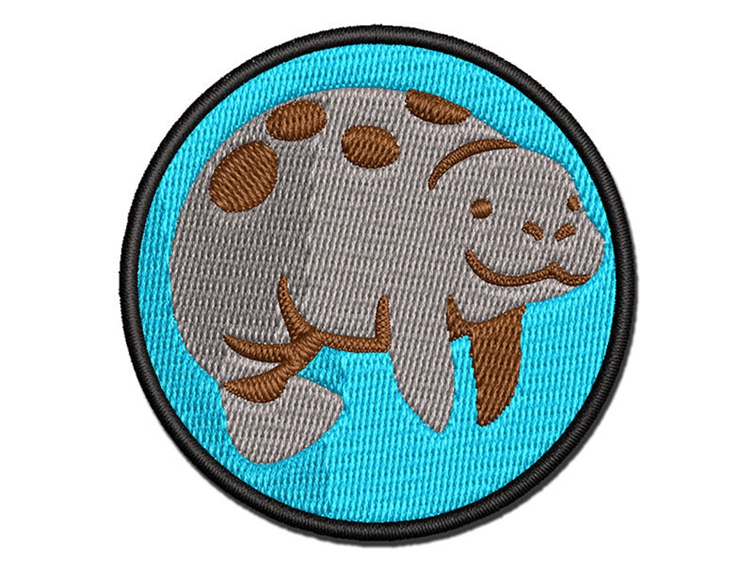 Cute Chubby Manatee Multi-color Embroidered Iron-on Patch Applique - Etsy