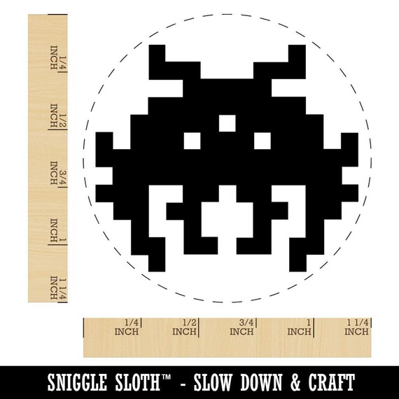 Stationery Stamps Retro Invaders from Space Bug Alien Rubber Stamp for ...