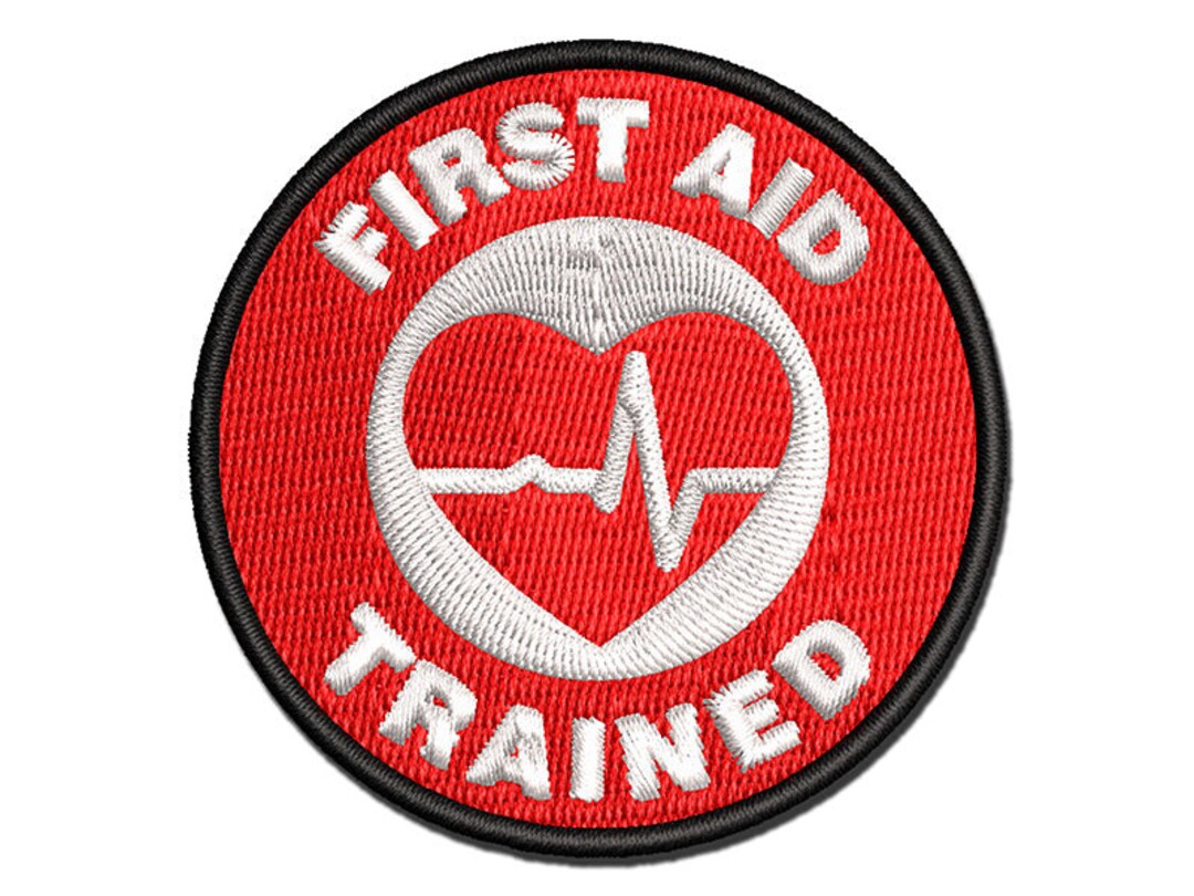 First Aid Trained EKG Heart Multi-color Embroidered Iron-on - Etsy