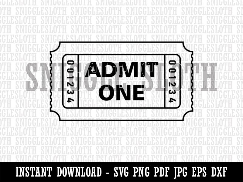 Free Clipart Admit One Ticket Printable