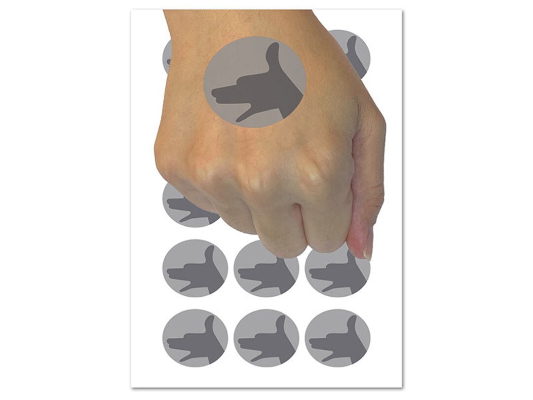 Dog Hand Shadow Puppet Temporary Tattoo Water Resistant Fake Body Art ...