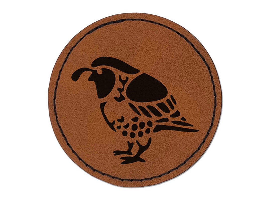Southwestern Style Tribal Quail Bird Round Iron-on Engraved Faux ...