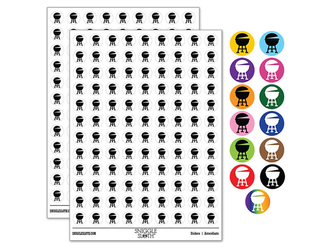 BBQ Barbecue Grill 200 0.50 Round Stickers - Etsy