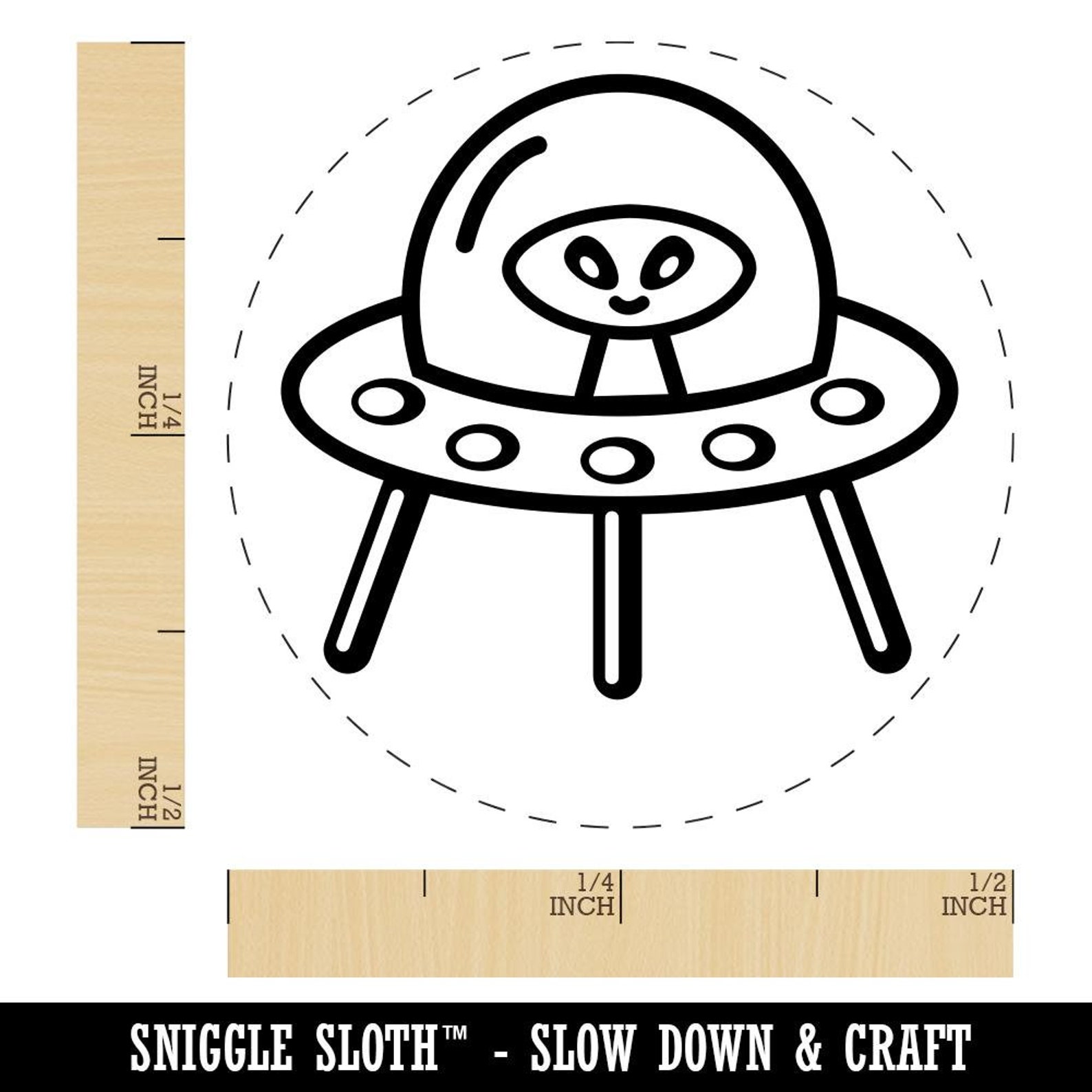 Alien Space Ship UFO Rubber Stamp for Stamping Crafting - Etsy