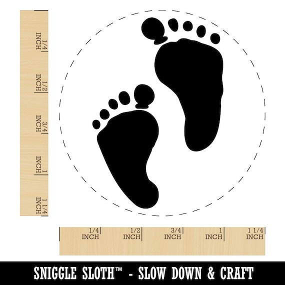 Stationery Paper Stamps & Seals Cute Baby Footprints Silhouette Rubber ...